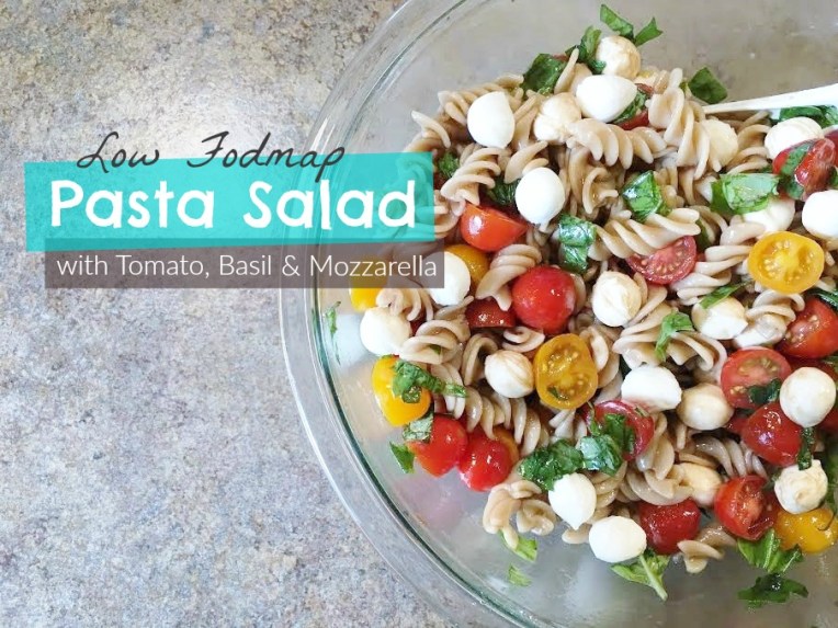 Low Fodmap Pasta Salad with Tomato, Basil, & Mozzarella – Rachel Boulos